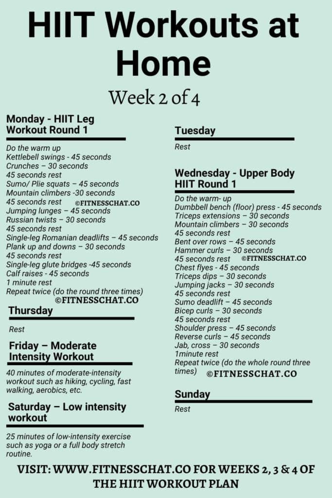 4-Week Fat-Burning HIIT Workouts (At Home)