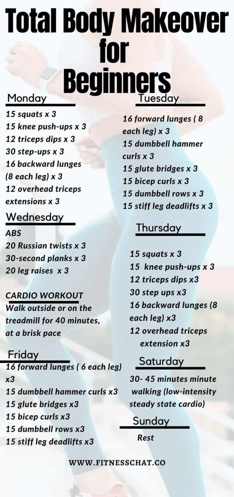 Best 30 Day Workout Plan for Beginners at Home (PDF)