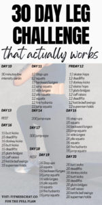 Ultimate 30 day leg challenge that works
