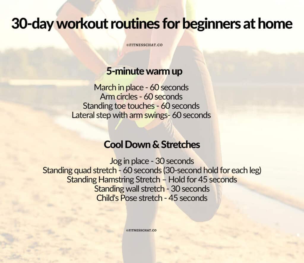 Best 30 Day Workout Plan for Beginners at Home (PDF)