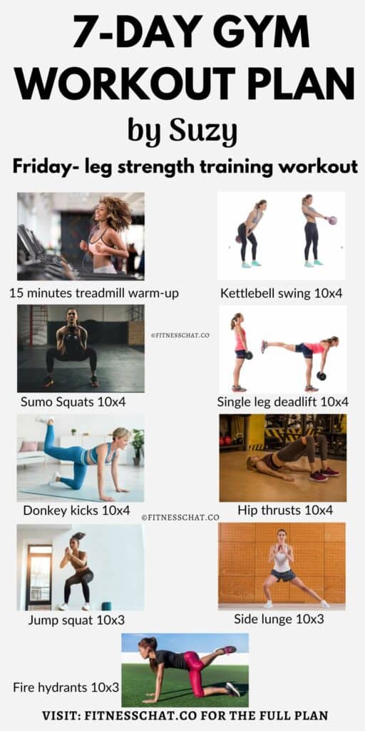 7 Day Gym Workout Plan for Weight Loss {FREE PDF}