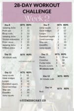 28 Day Workout Challenge to Start Exercising Again (Free PDF)