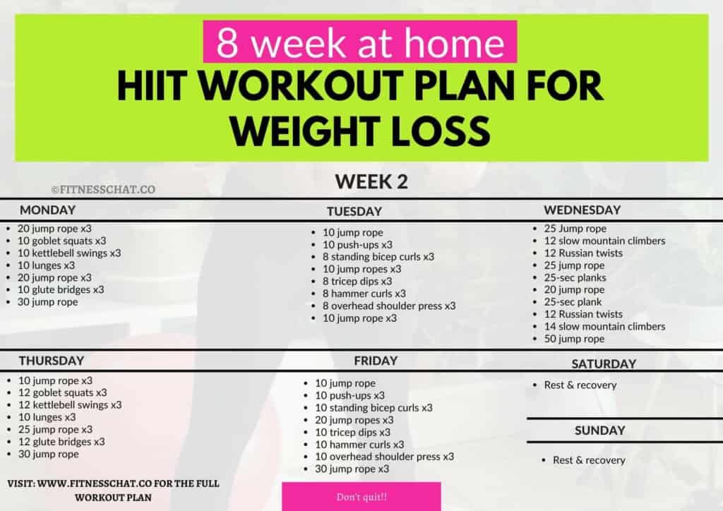 8-Week HIIT Workout Plan (PDF)
