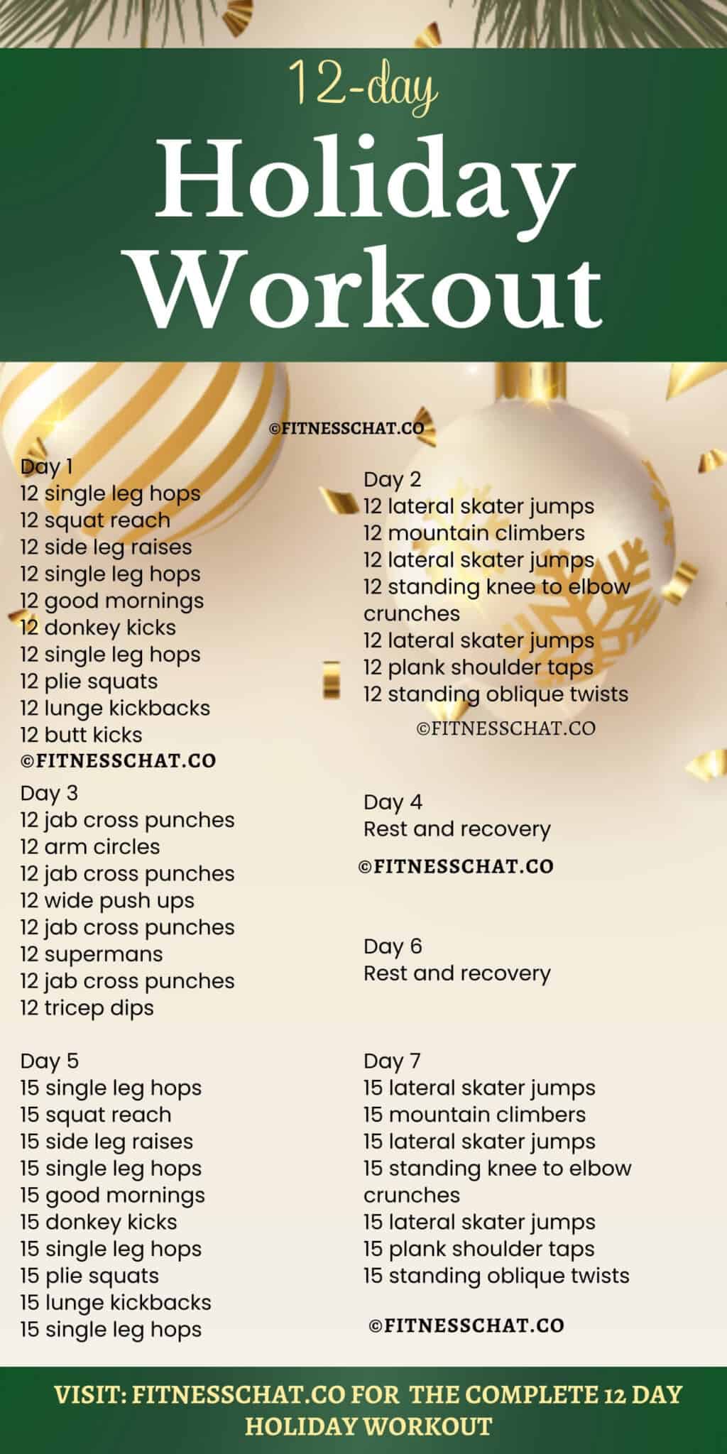 12 Days of Christmas Workout (No Equipment)